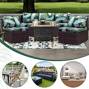 TOPCHANCES 6Pcs Printed Couch Cushion Covers,Stretch Cushion Cover Replacement Seat Cushion Cover Patio Furniture Cushions Couch,Pattern Sofa Slipcovers