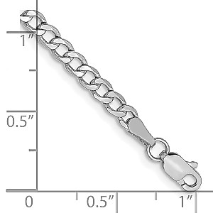 IceCarats 14K White Gold 3.35mm Curb Link Chain Bracelet 7 inch