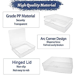 Goiio 12 Pcs Mini Plastic Storage Containers Box with Lid, 5x4x1.3 Inches Clear Rectangle Box for Collecting Small Items, Beads, Game Pieces, Business Cards, Crafts Accessories