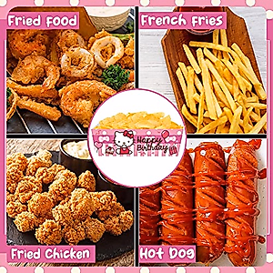 Kitty Birthday Party Supplies for Girls, 24pcs Kitty Birthday Decorations Paper Food Trays, Kitty Party Favors Movie Snack Trays Hot Dog Popcorn