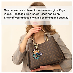 TTYY Initial Letter Keychains for Girls Women Pink Purple Green Cute Butterfly Heart Keychain for Backpack School Bag (purple heart Letter K)