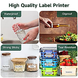 Ecokra Bluetooth Label Maker Machine with Tape,P15 Mini Thermal Label Maker for Organizing,Portable Desktop Label Printer,Sticker Printer with Multiple Templates for Office,Home,Kitchen,School