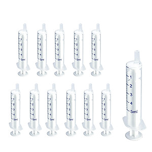 12 Pack 5 ml Syringe, luer slip syringe, without needle for Liquid refilling, DIY Crafts, Scientific Labs by Labfil