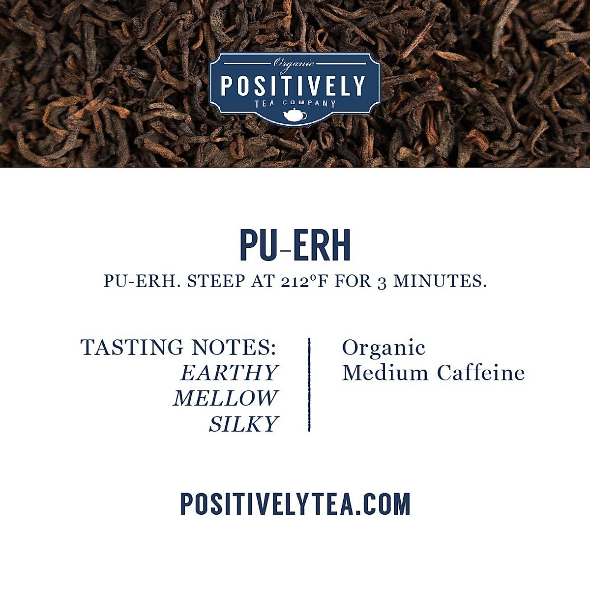 Organic Positively Tea Company, Pu-Erh Tea, Loose Leaf, 16 Ounce