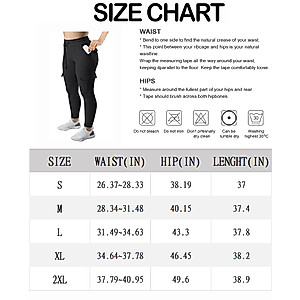 RESHE Joggers for Women Sweatpants Track Pants Hiking Running Workout Lightweight Plus Size Tapered Pants Black, Small