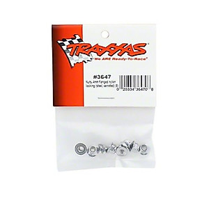 Traxxas 3647 Flanged NY Lock Nuts, 4mm, Set of 8