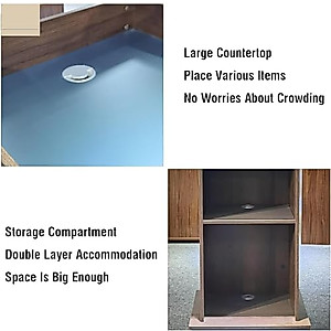 Vintage Lecterns Stable Standing Wooden Podium Square Pulpits with Storage Rack Podium Stand Load 15kg Presentation Stand