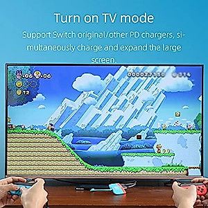 CUJUX Multi-Function Portable Docking Station USB C to 4K HDMI-Compatible USB 3.0 PD for MacBook Pro (Color : Red Blue)