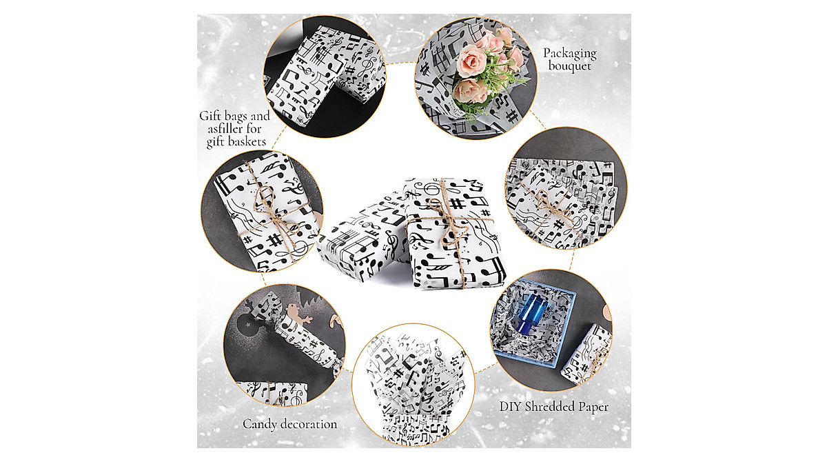 Musical Note Tissue Paper - 100 Sheets for Gift Wrapping