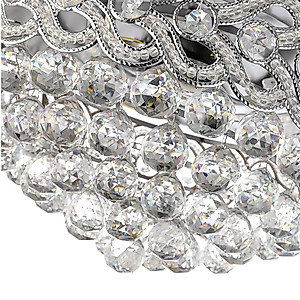 KPIBEST 42 inch Crystal Ceiling Fan with Lights and Remote Control 3 Light Level, Modern Luxury Chandelier Fans Lighting with 3 Speeds and Retractable Blades for Dining/Living Room Bedroom