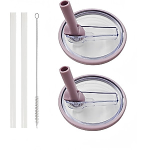 2Pcs 30oz Tumbler Flip Straw Lid Replacement Compatible with Stanley Quencher, Spill Proof Splash Resistant Liak Proof Tumbler Lids, Reusable Tumbler Cover Compatible with Stanley (C/2Pcs)