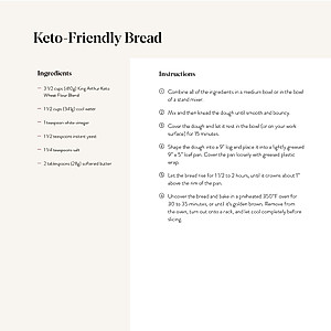 King Arthur, Keto Wheat Flour Blend, Non-GMO Project Verified, 1-to-1 Substitute for All- Purpose Flour, 16 Ounces