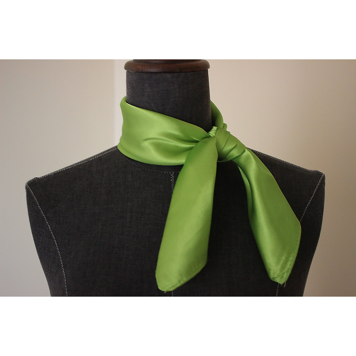 nania Silk square scarf pure color head scarf blend neckerchief (sage)