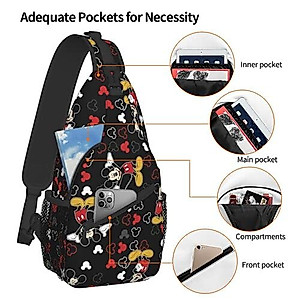 Cyrhjaxf Cute Design Cross Chest Bag Sling Backpack Crossbody Shoulder Bag Travel Hiking Daypacks For Men Women