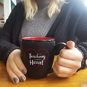 Canopy Street Teaching Is A Work Of Heart Mug/Teacher Gift / 14 Ounce Educator Daycare Coach Gratitude Coffee Mug Present