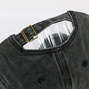 Cross Embroidery Baseball Cap,Adjustable Structured Dad Hat for Men Women Sun Hat(Black Washed)