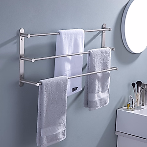 KES Bath Towel Bar 30 Inch 3-Tier Bathroom Towel Rack Wall Mount SUS304 Stainless Steel Brushed Finish, BTH202S75-2