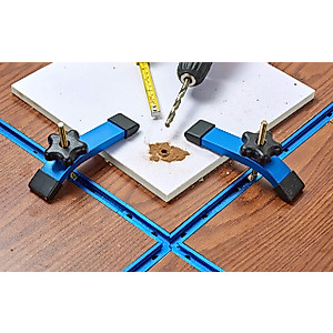 HOTTARGET Aluminum 48 Inch T-Track with Wood Screws–Double Cut Profile Universal with Predrilled Mounting Holes -Woodworking and Clamps–Frosted Surface Anodized - 2 PK (Blue)