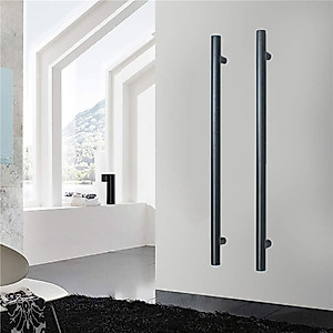 IxapA Wall Mounted Towel Warmer for Bath, Hardwired Electric Heated Towel Rack, 2 Vertical Heated Bars Towel Dryer 34.5X1.9X4.7 Inch