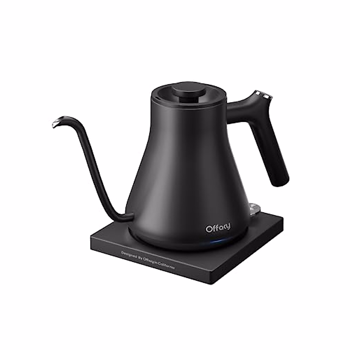 Gooseneck Electric Kettle, Offacy Pour Over Tea Kettle, Full 304 Stainless Steel Inner, 0.68mm Fine V-Shaped Spout, Auto Shut-Off & Boil Dry Protection, BPA Free, 1200W, 0.9L Hot Water Boiler