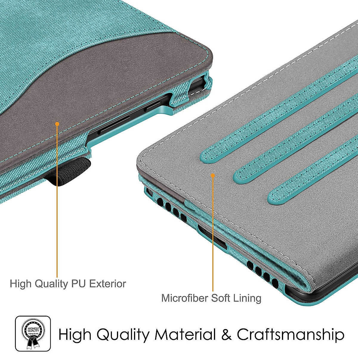 Fintie Case for Samsung Galaxy Tab A 8.0 2019 Without S Pen Model (SM-T290 Wi-Fi, SM-T295 LTE), [Corner Protection] Multi-Angle Viewing Stand Cover with Pocket, Turquoise/Brown