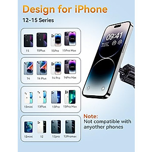 Sansaba for MagSafe Car Mount - [20 Strong Magnets] Magnetic Car Phone Mount Air Vent Cell Phone Holder Clip, Universal iPhone Car Holder Fit iPhone 15 Pro Plus Max 14 13 12 MagSafe (Orange)