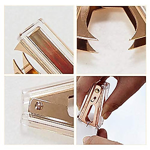 Rose Gold Desk Accessories Set - Scissors, Staple Remover and 2 Letter Openers, Luxury Rose Gold Office Supplies & Desk Decorations