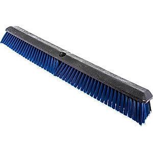SPARTA 4188000 Spectrum Plastic Push Broom Head, Heavy Duty Broom, Industrial Broom With Synthetic Bristles For Outdoor, Indoor, Garage, Concrete, Patio, Kitchen, Bathroom, 18 Inches, Black