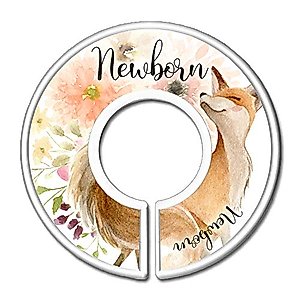Woodland Creatures Baby Clothes Size Dividers, Forest Animals Nursery Closet Organizers, Cute Animals, Fox, Raccoon, Squirrel, Hedgehog - Shower Gift for New Mom (Set of 11 (Newborn to 5T))