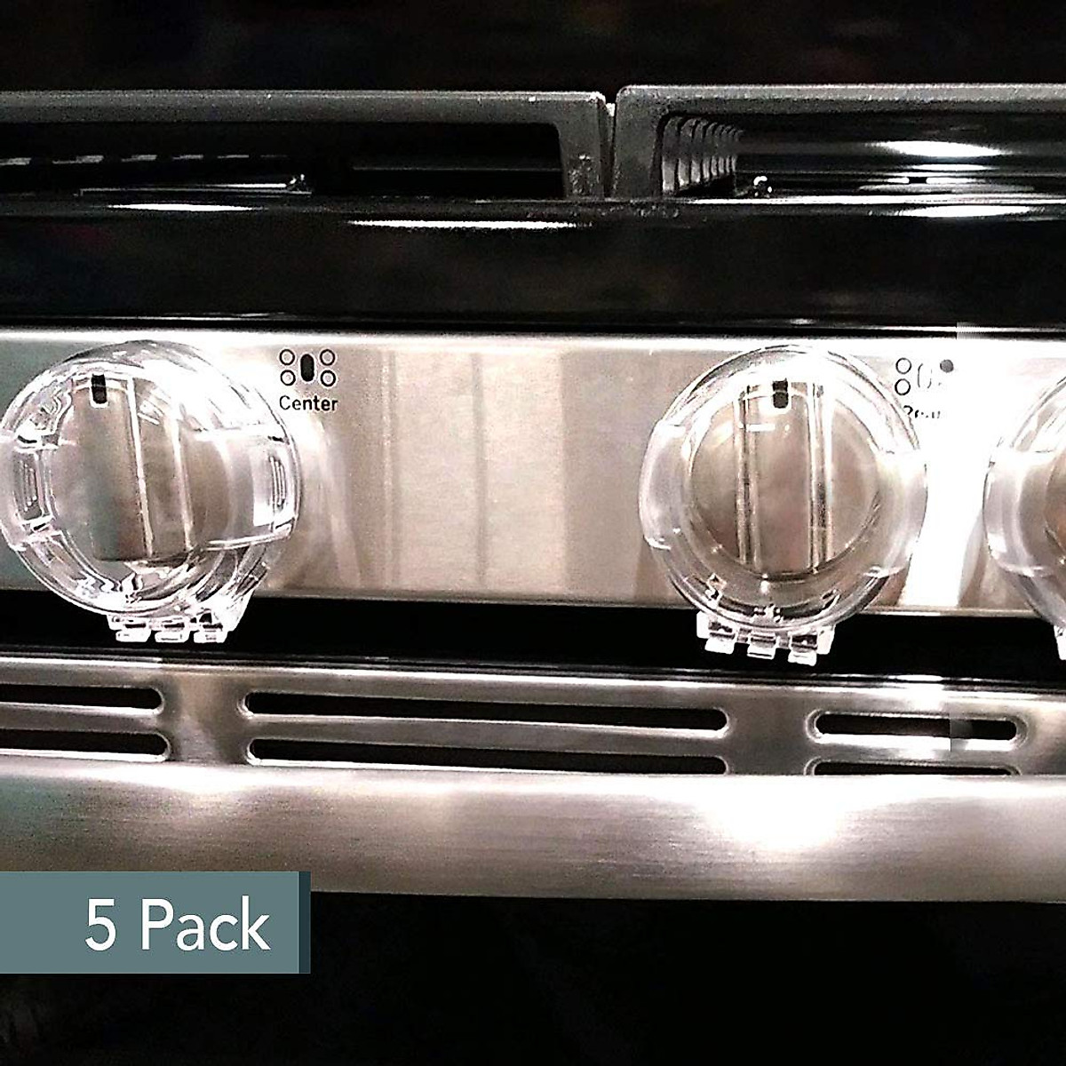 Heart of Tafiti Stove Knob Covers for Child Safety, Gas Stove Knob Covers Large,Transparent Design, 5 Pack, Kitchen Safety Guards for Kids, Baby, Toddler, Clear Oven and Gas Knob Cover