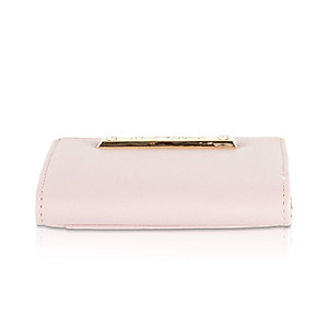 Betsey Johnson New French Foldover Snap Bifold Clutch Wallet Purse - Pink/Grey
