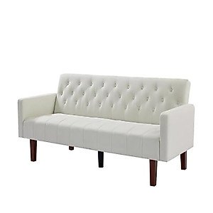 APAINI Beige Linen Convertible Double Folding Living Room Sofa Bed,Comfortable for Bedroom Apartment,Office