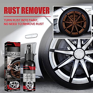 QinPai Multi-Functional Wheel Hub Renewal Agent, Rust Remover Spray, Multifunctional Rust Remover for Metal,Iron Powder Remover, Rust Stains Metal Paint Cleaner for Car (Size : 2pcs)
