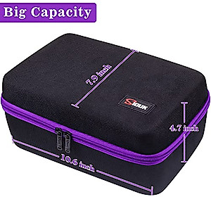 SIQUK Dice Storage Case Big Capacity DND Dice Case Dice Organizer Box with Handle and Double Removable Slotted Tray Dice Organizer Case for Dungeons & Dragons and Other RPG Table Game， Violet