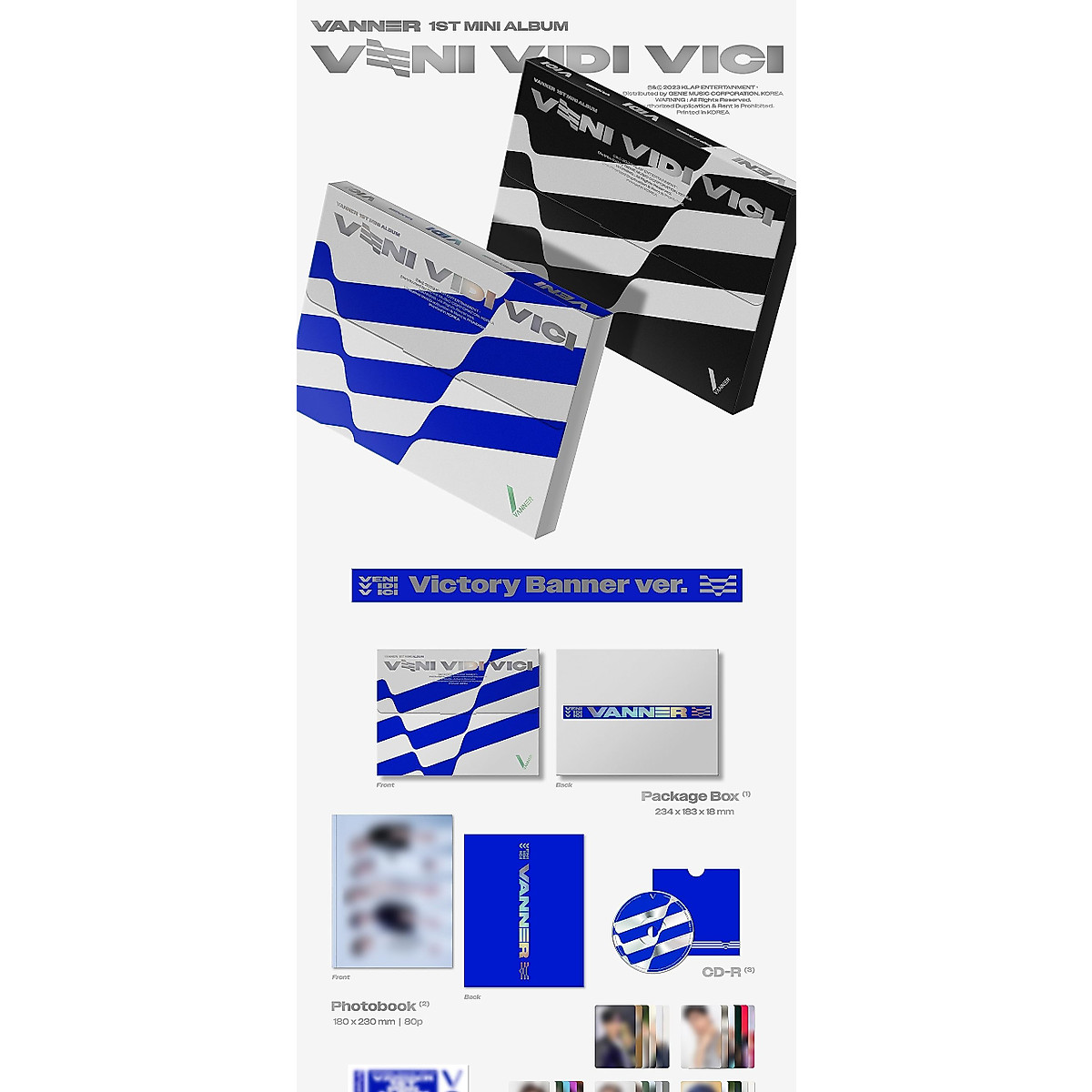 VANNER VENI VIDI VICI 1st Mini Album Full 3 Verion SET Vicotry Vanner Version+Voyage of Dreams Version+PLVE Version+Tracking Sealed