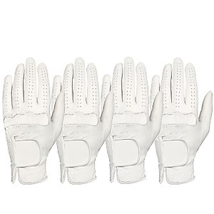 4 Mens All Weather Full Palm Cabretta Golf Gloves (Left) (Med)