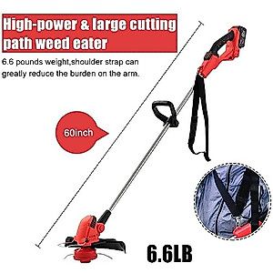 Weed Wacker Cordless Grass Trimmer Electric Weed Retractable, 12/24v Electric Cordless Garden Trimmer with Battery and Charger for Garden (1 Battery,12V)