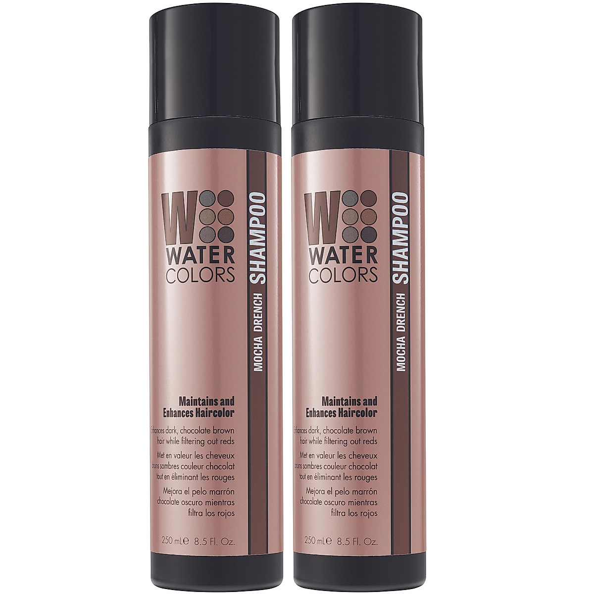 Watercolors Semi Permanent Color Depositing Shampoo. Sulfate & Paraben Free to Maintain & Enhance Hair Color 8 fl oz - MOCHA DRENCH (2 Count)