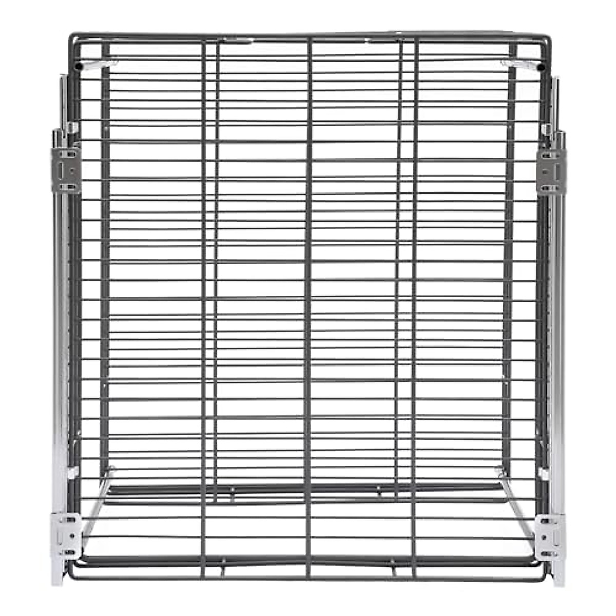 Pull Out Cabinet Organizer, Heavy Duty Metal Cabinet Drawers,Drawer Storage for Kitchen, Bathroom, Home,2 Tier Cabinet Pull Out Shelves (Grey)