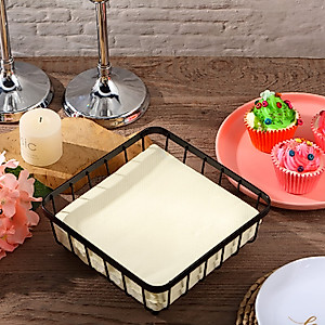 Hotop, 2 Pieces Metal Napkin Holder Metal Paper Napkin Holder Napkin Storage Holder Rack for Dining Table, Kitchen, Coffee Table, Black, approx. 7.5 x 7.5 x 3 In 19 x 19 x 7 cm