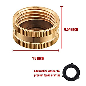 PWACCS Garden Hose Female End Cap, Brass Spigot Cap with Extra 12 Washers, 3/4 Inch, 4-Pack