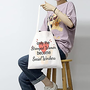 MBMSO Social Worker Tote Bag for Women Social Work Appreciation Gifts Social Worker Graduation Gifts Shoulder Shopping Bag (Social Worker TB)