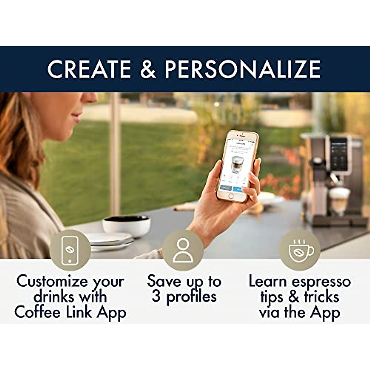 De'Longhi ECAM37095TI Dinamica Plus with LatteCrema System, Fully Automatic Coffee Machine, Colored Touch Display,Titanium