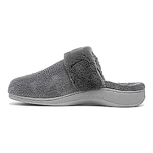 Vionic Adjustable Slipper with Orthotic Arch Support - Ind Charcoal - 7 Medium
