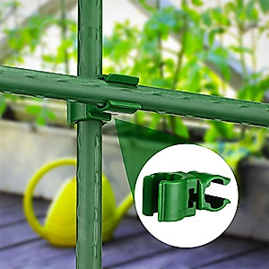 Adjustable Plant Trellis Connector Clip Plastic Plant Connector Stakes Garden Plastic Connector A-Type Connecting Joint Buckle Clip for Gardening Metal Steel Plant Supports (50 Pieces,11 mm)