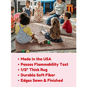 KOECKRITZ Soft and Colorful Kids Classroom Area Rugs (Passes Flammability Pill Test) Many Sizes and Bright Colors to Select from (5' x 7', Royal)