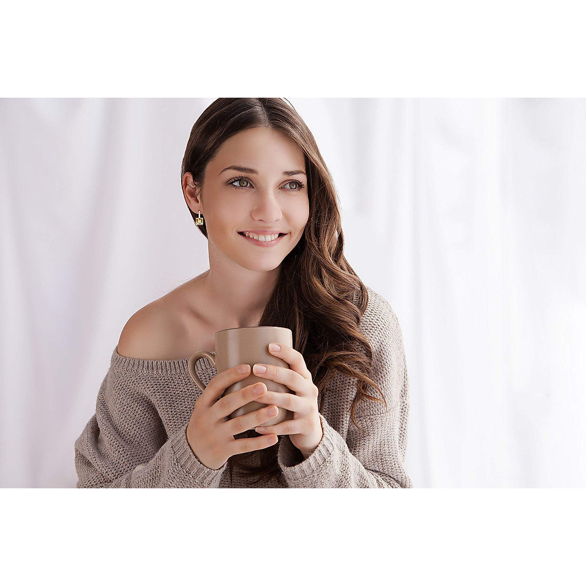 925 Sterling Silver 0.27Inch Princess Cut Citrine Leverback Earrings for Women