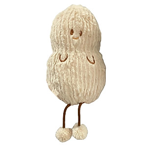 ZCPACE Cute Peanut Plush - 8'' Peanut Food Stuffed Animal, Soft Stuffed Smiley Peanut with Legs Plush Toy, Nut Food Plushie Pillow Doll Toys