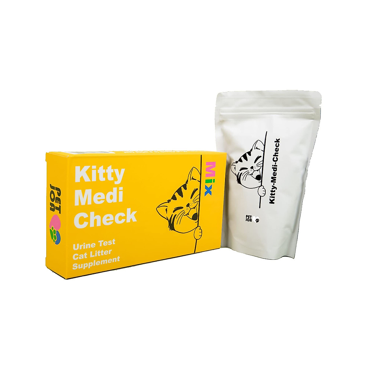PETJOA Kitty-Medi-Check Cat Urine Health Test Kit, Easy Monitoring at Home,100% Eco-Friendly - Mix 3 Combo Pack (Alkalinuria, Proteinuria, Hematuria)-210g/7.4oz 100% Biodegradable.