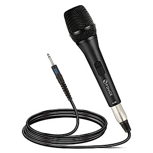 FDUCE Dynamic Wired Microphone 8.0s, Vocal Karaoke Mic with 16.4ft XLR Cable, Metal Handheld Corded Microphone for Singing, Speech, Wedding, Class use (Gray)